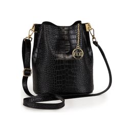 Mia Tomazzi Leder-Umh&auml;ngetasche "Mottarone" in Schwarz - (B)20 x (H)24 x (T)15 cm - 73% | Damen-taschen