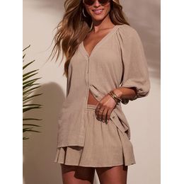 LA Angels Bluse in Taupe - 60% | Gr&ouml;&szlig;e L | Damen-blusen