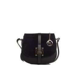 Lia Biassoni Leder-Umh&auml;ngetasche "Adda" in Schwarz - (B)23 x (H)20 x (T)6 cm - 73% | Damen-taschen
