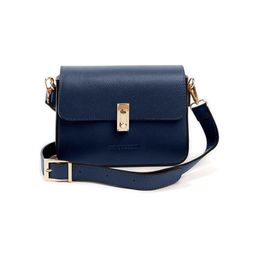 Lia Biassoni Leder-Umh&auml;ngetasche in Dunkelblau - (B)22 x (H)16 x (T)7 cm - 76% | Damen-taschen
