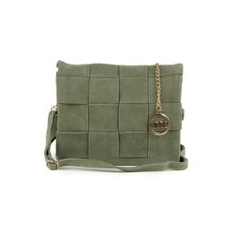 Mia Tomazzi Leder-Umh&auml;ngetasche "Empoli" in Khaki - (B)23 x (H)17 x (T)5 cm - 77% | Damen-taschen