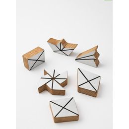 Samimi 5er-Set: Blockdruck-Stempeln ''Origami'' in Natur/ Wei&szlig; - (L)5 x (B)5 cm - 42% | Kreativbedarf-diy