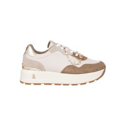 Patrizia Pepe Leder-Sneakers in Creme/ Hellbraun - 59% | Gr&ouml;&szlig;e 40 | Damen-sneakers