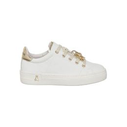 Patrizia Pepe Leder-Sneakers in Wei&szlig;/ Gold - 59% | Gr&ouml;&szlig;e 39 | Damen-sneakers
