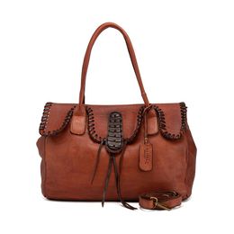 Melina C Leder-Shopper "Isonzo" in Hellbraun - (B)56 x (H)24 x (T)14 cm - 72% | Damen-taschen