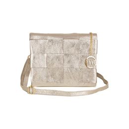 Mia Tomazzi Leder-Umh&auml;ngetasche "Empoli" in Gold - (B)23 x (H)17 x (T)5 cm - 77% | Damen-taschen