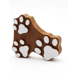 Samimi Blockdruck-Stempel ''Paws'' in Natur/ Wei&szlig; - (L)6 x (B)6,5 cm - 33% | Kreativbedarf-diy