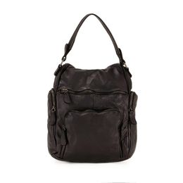 Melina C Leder-Schultertasche "Alberobello" in Schwarz - (B)26 x (H)32 x (T)11 cm - 67% | Damen-taschen