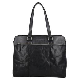 HIDE & STITCHES Leder-Schultertasche "Westland" in Schwarz - (B)40 x (H)32 x (T)13,5 cm - 62% | Damen-taschen