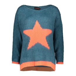 miss goodlife Pullover "Star" in Petrol/ Apricot - 71% | Gr&ouml;&szlig;e M | Damen-pullover-cardigans