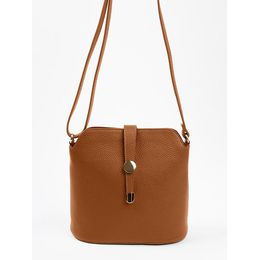 Lia Biassoni Leder-Umh&auml;ngetasche in Hellbraun - (B)24 x (H)22 x (T)10 cm - 76% | Damen-taschen