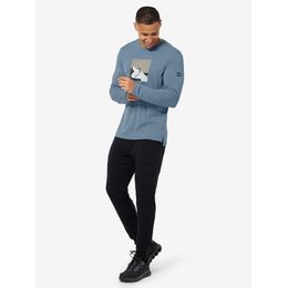 super.natural Funktionslongsleeve "Almost Done" in Blau - 67% | Gr&ouml;&szlig;e XXL | Herren-sportshirts