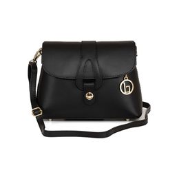Lia Biassoni Leder-Umh&auml;ngetasche "Perotto" in Schwarz - (B)25 x (H)19 x (T)9 cm - 75% | Damen-taschen