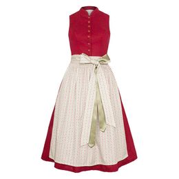 Alpenfee Dirndl ''Rue'' in Rot/ Beige - 70% | Gr&ouml;&szlig;e 32 | Damen-dirndl