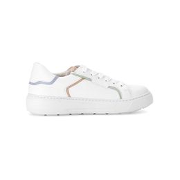 Gabor Leder-Sneakers in Wei&szlig;/ Bunt - 51% | Gr&ouml;&szlig;e 42 | Damen-schnuerschuhe