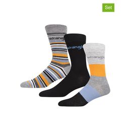 Wrangler 3er-Set: Socken "Denholm" in Schwarz/ Grau - 67% | Gr&ouml;&szlig;e 38-42 | Herrensocken