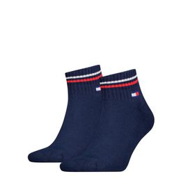 Tommy Hilfiger Damen Kurzsocken &raquo;TH UNI TJ QUARTER 2P ICONIC&laquo; 2 Paar, Half-Terry-Sohle f&uuml;r zus&auml;tzlichen Komfort blau 35-38