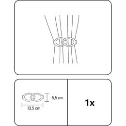 Gardinia Dekospange &raquo;Raffspange Infinity Doppelring&laquo; zum Raffen und Drapieren silber Metall