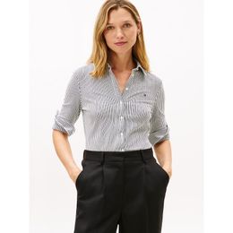 Tommy Hilfiger Damen Poloshirt &raquo;1985 SLIM PIQUE BTN DOWN LS mit Polokragen und Label&laquo; Baumwollmischung, slim fit XXXL(46)