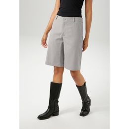 Aniston Casual Damen Aniston CASUAL Bermudas mit weitem Bein grau 34, N-Gr
