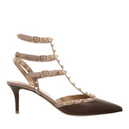 Valentino Garavani Hohe Schuhe - Rockstud Pumps - Gr. 39,5 (EU) - in Braun - f&uuml;r Damen