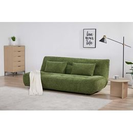 Riess Ambiente Modernes Schlafsofa ELYPSE 195cm gr&uuml;n Chenille 3-Sitzer Couch inkl. Kissen Riess-Ambiente Wohnzimmer