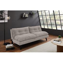 Riess Ambiente Modernes Schlafsofa COCOONING 190cm beige Chenillestoff 3-Sitzer Couch Riess-Ambiente Wohnzimmer