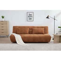 Riess Ambiente Modernes Schlafsofa ELYPSE 195cm gold Chenille 3-Sitzer Couch inkl. Kissen Riess-Ambiente Wohnzimmer