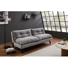 Riess Ambiente Modernes Schlafsofa COCOONING 190cm grau Chenillestoff 3-Sitzer Couch Riess-Ambiente Wohnzimmer
