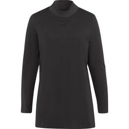 Damen Longshirt mit hohen Seitenschlitzen schwarz, Gr&ouml;&szlig;e 44