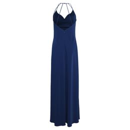 Vera Mont Abendkleid mit Wasserfallausschnitt Damen Gr&ouml;&szlig;e 42 dunkelblau Winterkleid