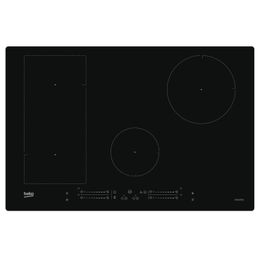 Induktions-Kochfeld aus Glaskeramik Beko HII84542IFT, Autark, 80 cm, 4 Kochzonen, Edelstahlrahmen