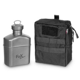 Fox Titan Trinkflasche 1 Liter mit Tasche