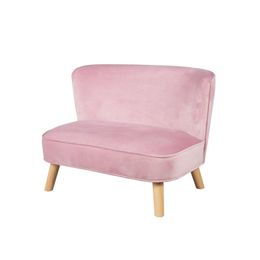 Roba Lil Sofa' Kindercouch, bequem, Holzf&uuml;&szlig;e & Samtstoff Mauve | Gr.: onesize