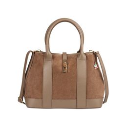 Florence Schultertasche Leder taupe, dunkelgrau ca. 36cm | Gr.: onesize