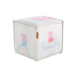 Roba Peppa Pig Sitzw&uuml;rfel, Beige mit rosa Motiv, bis 60 kg belastbar | Gr.: onesize