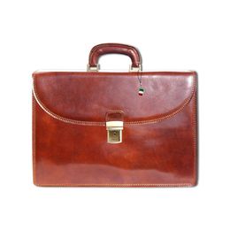 Florence Aktentasche, Businesstasche, Umh&auml;ngetasche Leder braun ca. 40cm | Gr.: onesize