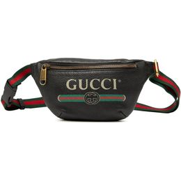 Gucci Bauchtaschen - Small Grained Calfskin Logo Belt Bag - Gr. ONE SIZE - in Schwarz - f&uuml;r Damen