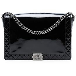 Chanel Hobo Bags - Extra Large Patent Boy Reverso Flap - Gr. unisize - in Schwarz - f&uuml;r Damen