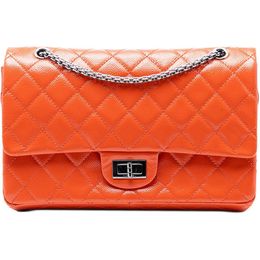 Chanel Hobo Bags - Quilted Patent Caviar Reissue 2.55 Double Flap 227 - Gr. unisize - in Orange - f&uuml;r Damen