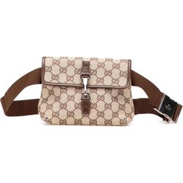 Gucci Bauchtaschen - GG Canvas Jackie Belt Bag - Gr. ONE SIZE - in Braun - f&uuml;r Damen