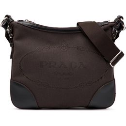 Prada Hobo Bags - Canvas Canapa Logo Crossbody - Gr. unisize - in Braun - f&uuml;r Damen