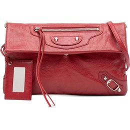 Balenciaga Hobo Bags - Lambskin Motocross Classic Envelope Crossbody - Gr. unisize - in Rot - f&uuml;r Damen