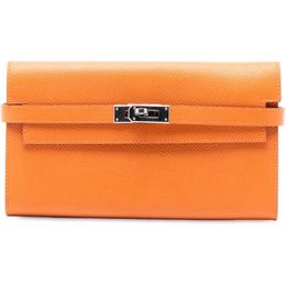 Herm&egrave;s Herm&egrave;s Portemonnaie - Epsom Kelly Trifold Long Wallet - Gr. unisize - in Orange - f&uuml;r Damen
