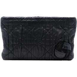 Christian Dior Clutches - Calfskin Cannage Rose Clutch - Gr. unisize - in Schwarz - f&uuml;r Damen