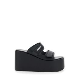Coperni Sandalen - Black Wedges With Logo Patch On The Front - Gr. 41 (EU) - in Schwarz - f&uuml;r Damen
