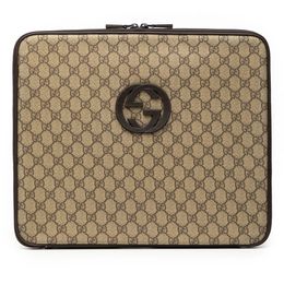 Gucci Clutches - GG Supreme Laptop Case - Gr. unisize - in Braun - f&uuml;r Damen