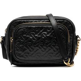 Burberry Hobo Bags - Embossed Calfskin TB Monogram Camera Chain Crossbo - Gr. unisize - in Schwarz - f&uuml;r Damen