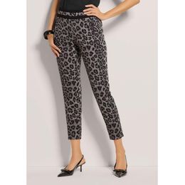 Madeleine Mode MADELEINE Leo-Print Jersey-Hose mit Stretch in schwarz / grau | Gr.: 42