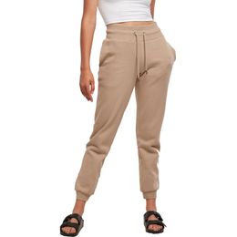 Urban Classics Jogginghose ORGANIC HIGH WAIST regular/straight in Braun | Gr.: S